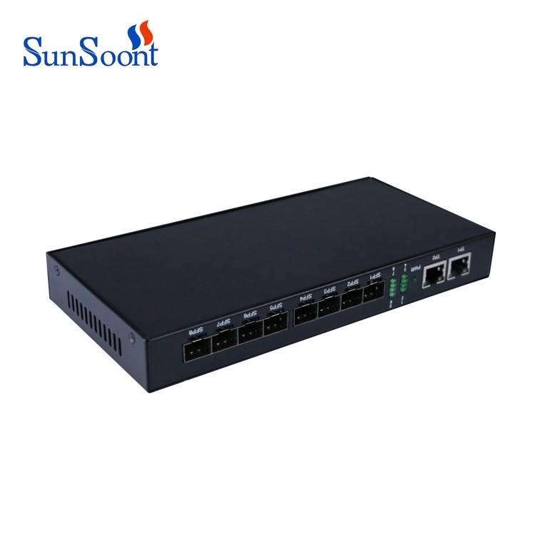 Gigabit fiber optic switch with 8 SFP slot