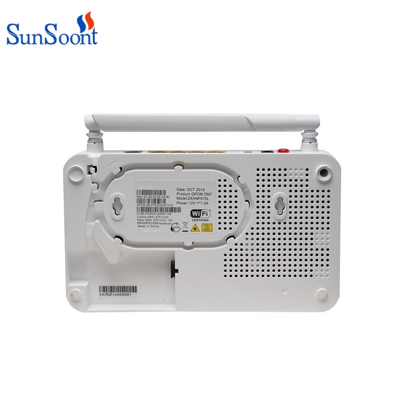 ZTE F670L FTTH GPON 4GE+1pots+1USB+WIFI 2.4G &5G Wifi ONT GPON