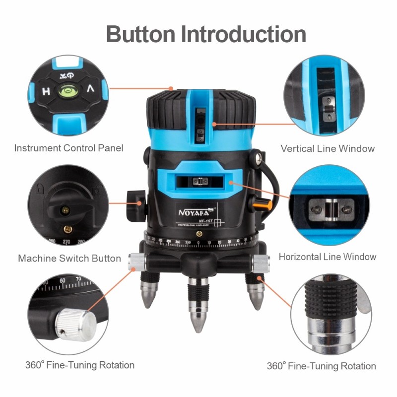 3D green beam rotating laser level 5 lines NF-15T