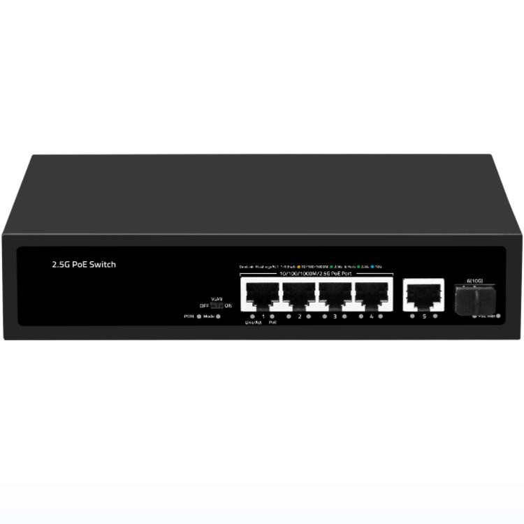 6 Port 10 Gigabit uplink 2.5G Ethernet POE switch, adopting a high ...