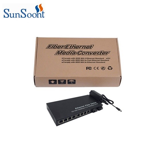 Gigabit 2 SC fiber port and 8 RJ45 port fiber switch