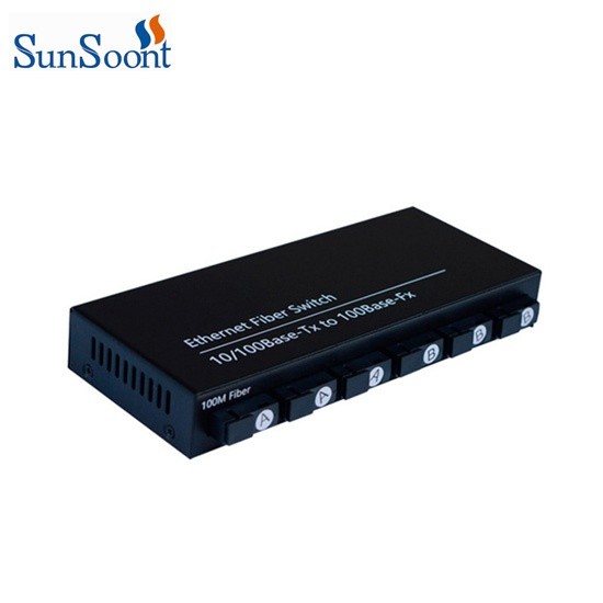 100Mbps 6 SC fiber port and 2 RJ45 port fiber switch