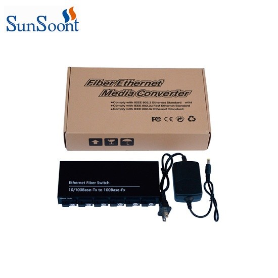 100Mbps 6 SC fiber port and 2 RJ45 port fiber switch
