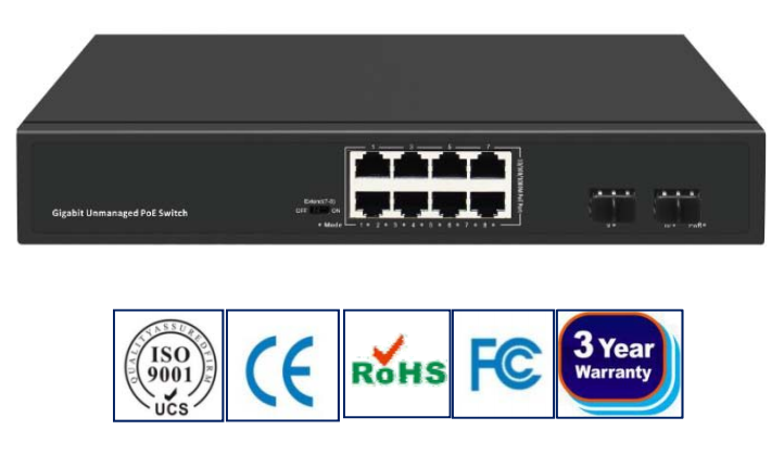 10/100/1000M 10 ports PoE Switch