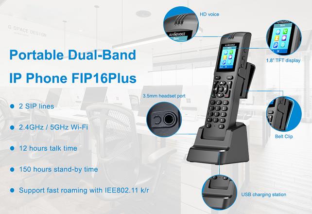 Portable Dual-Band IP Phone with Belt Clip