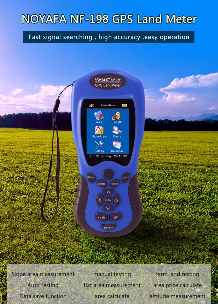 NF-198 GPS Land Meter Outdoor Land Survey Instrument Farmland Measurement