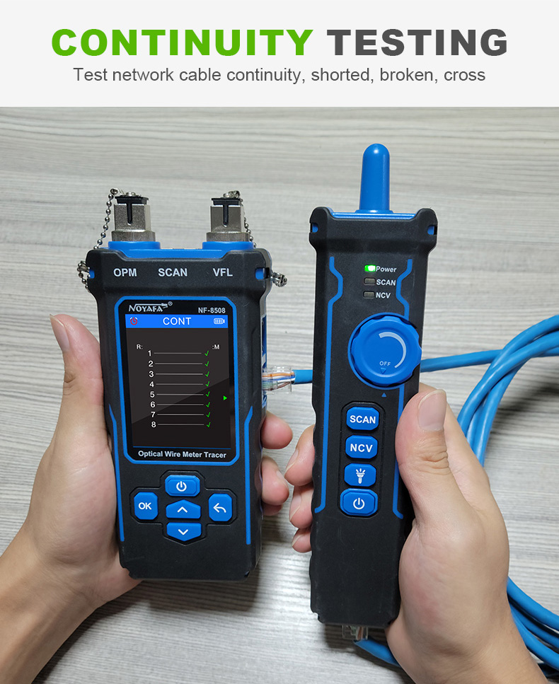 Fiber Tracker POE Network Tester Cable Length Tester OPM Visual Fault ...